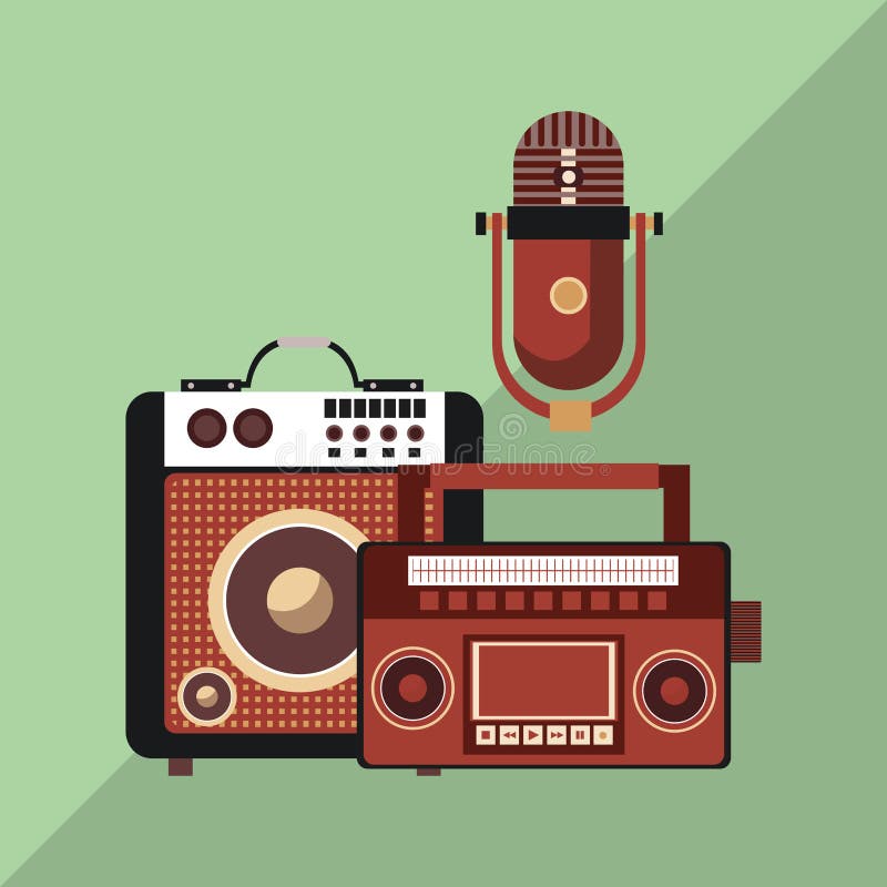 Music Icon. Retro Concept. Flat Illustration, Editable Vector Stock ...