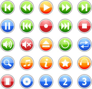 Music Icon Set stock vector. Illustration of single, back - 13006446