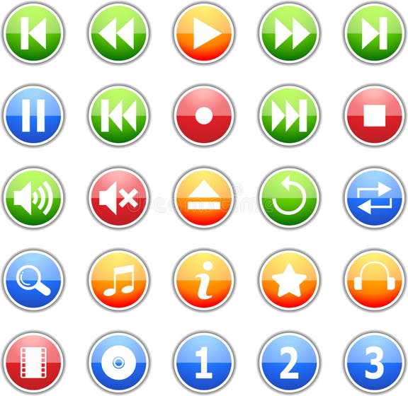 Music Icon Set stock vector. Illustration of single, back - 13006446