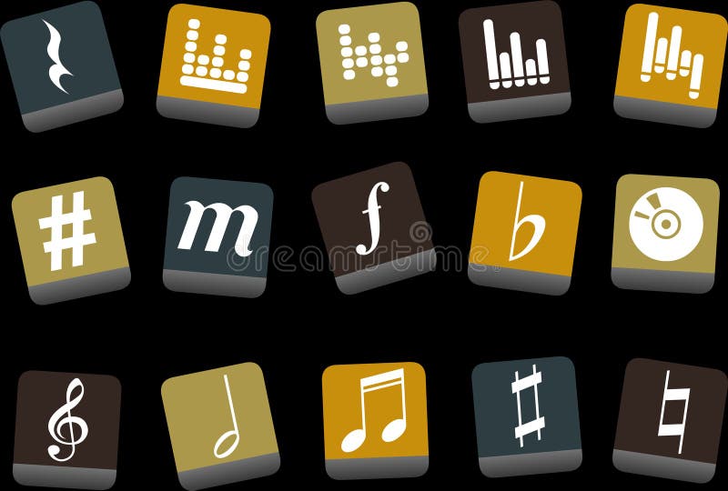 Music Icon Set stock vector. Illustration of bass, media - 9234801