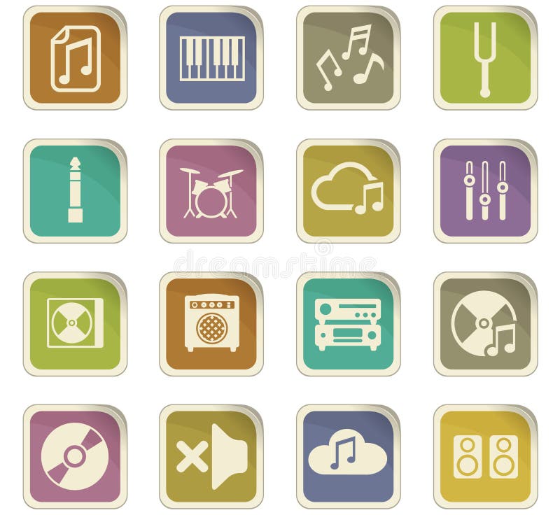 Music icon set stock illustration. Illustration of icon - 89213697