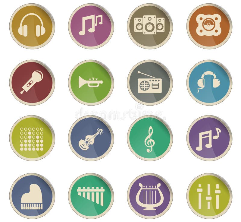 Music icon set stock vector. Illustration of vector - 123508732