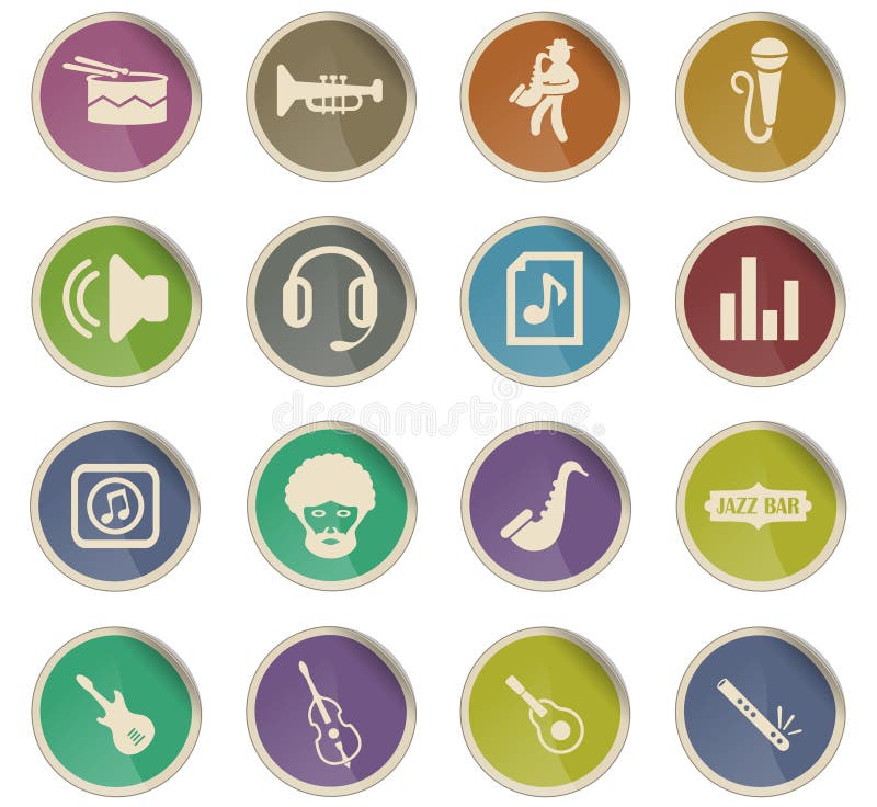 Music icon set stock vector. Illustration of electric - 123508834
