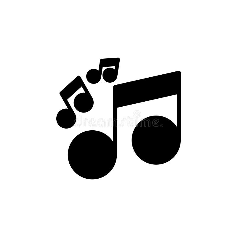 Music Icon Set. Song Notes Vector Symbol in Black Filled and Outlined ...
