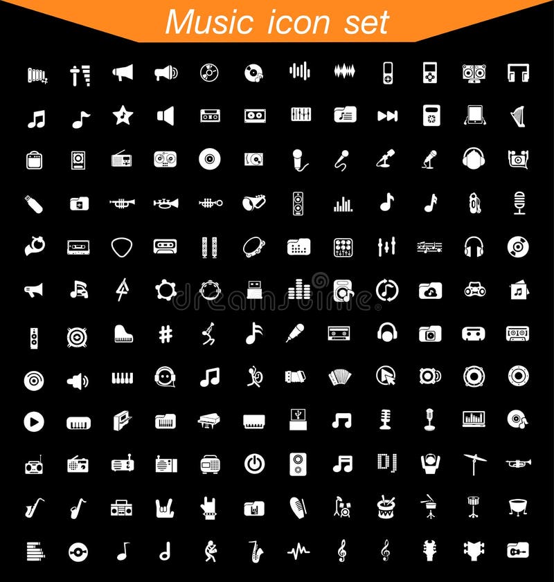 Music icon set stock vector. Illustration of music, instruments - 64609904