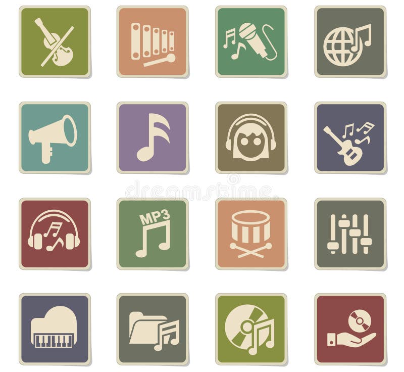 Music icon set stock vector. Illustration of symbol, volume - 88067967