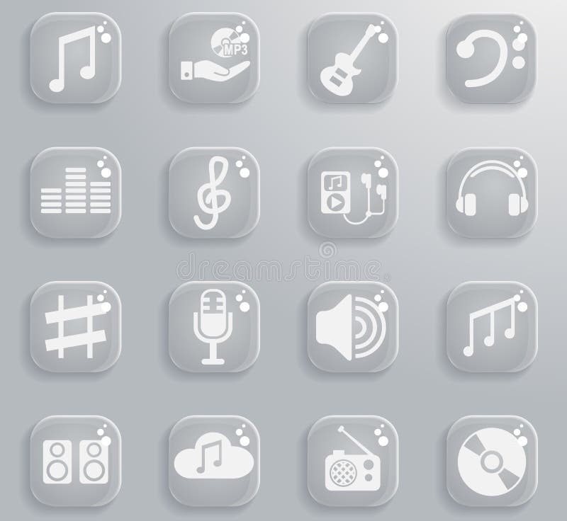 Music icon set stock illustration. Illustration of microphone - 88658773