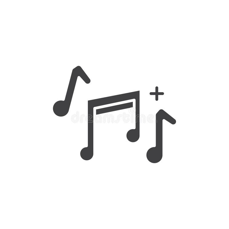 Music Icon Set. Song Notes Vector Symbol in Black Filled and Outlined ...