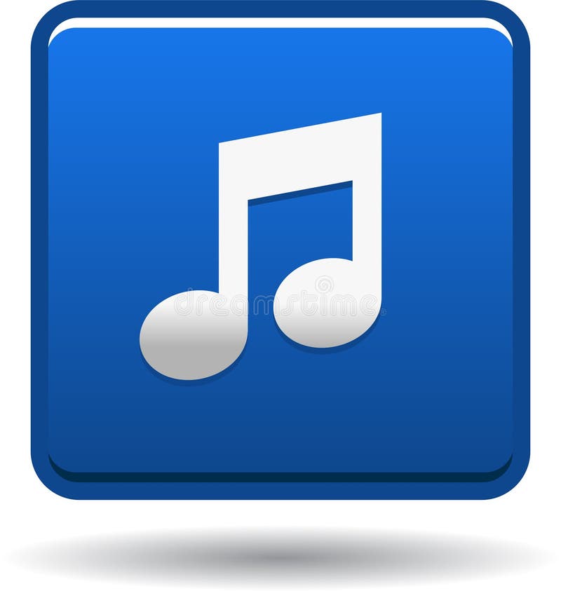 Music icon web button blue stock vector. Illustration of icons - 118059765