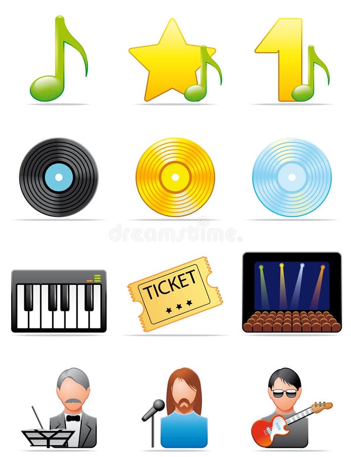 Music icons stock illustration. Illustration of music - 10479188