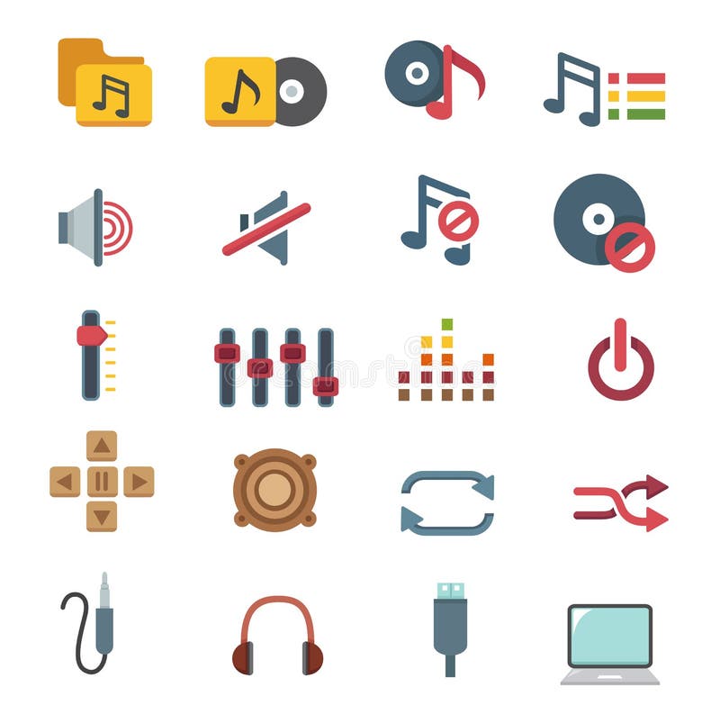 Music icons stock vector. Illustration of mixer, phone - 42520752