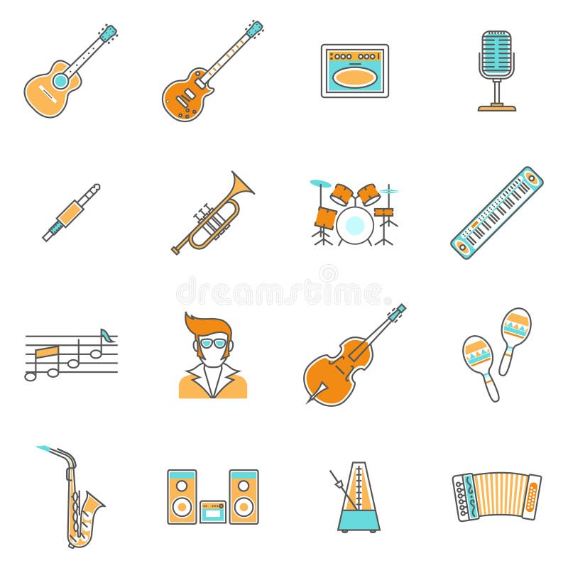 Rap Music Icons Set stock vector. Illustration of design - 44407693