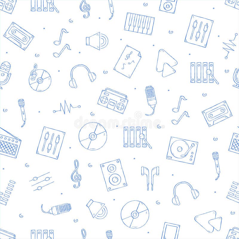 Music icons pattern stock illustration. Illustration of speaker - 81674091