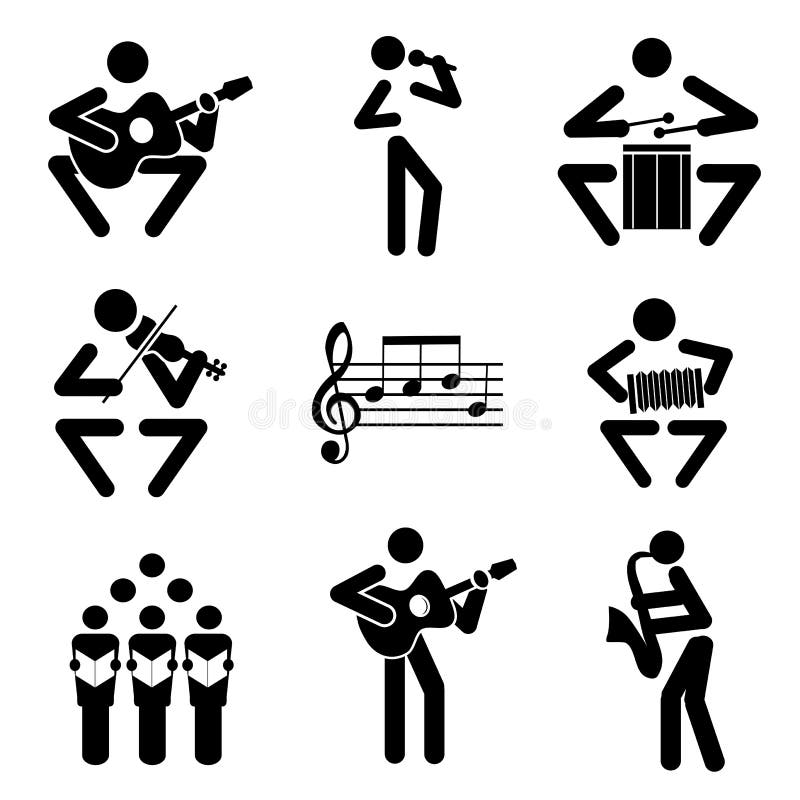 Music icons stock vector. Illustration of accordion, band - 48215106