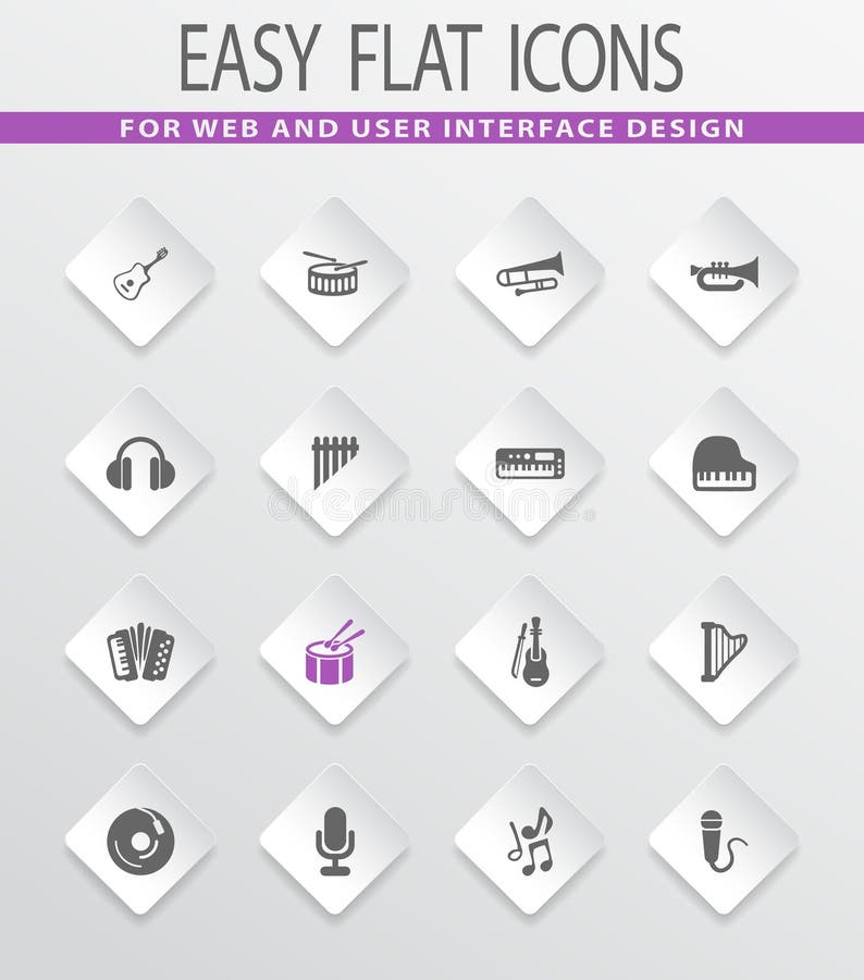 Music icons set stock vector. Illustration of music, design - 89055761