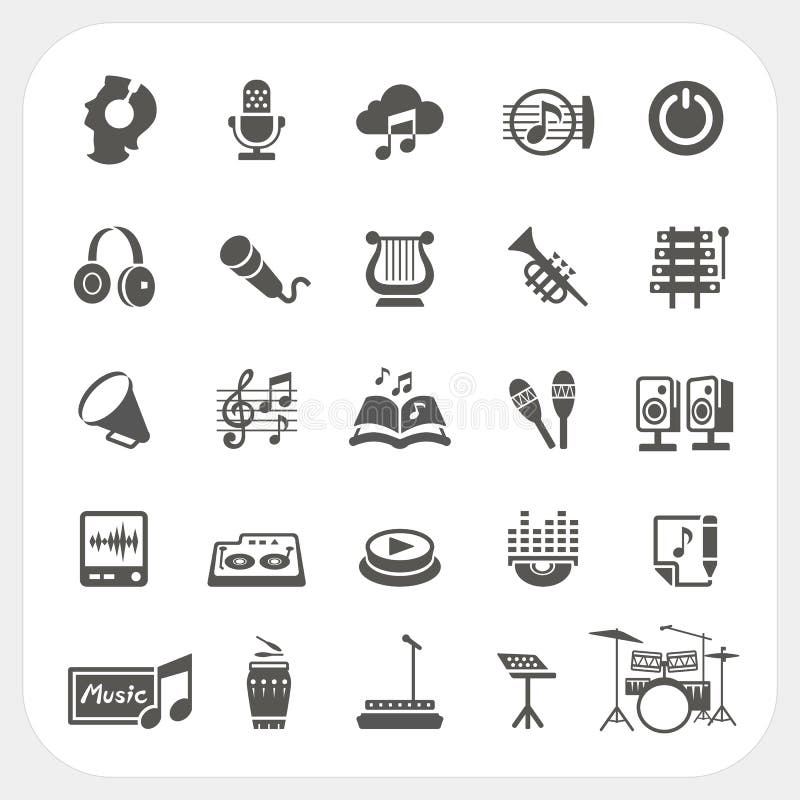 Music icons set stock vector. Illustration of player - 33762184