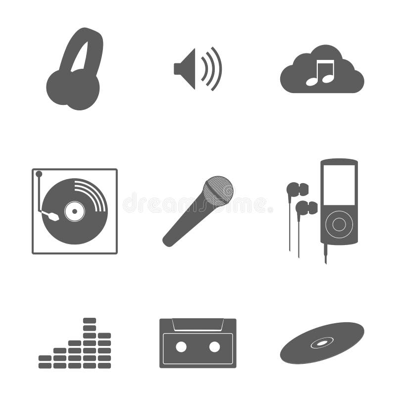 Music icons stock illustration. Illustration of sound - 98630815