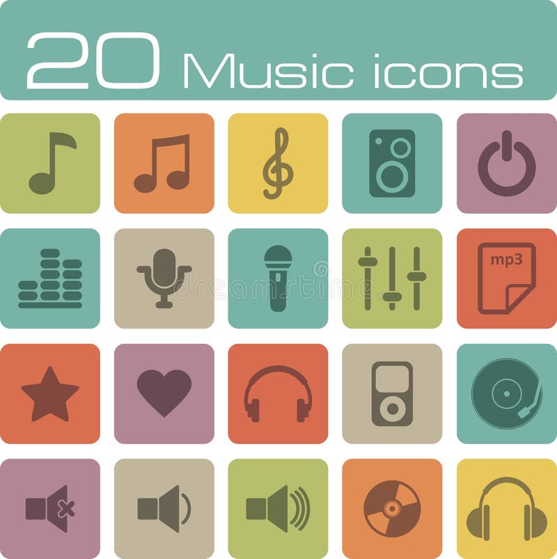 Music icons set stock vector. Illustration of setting - 38886072