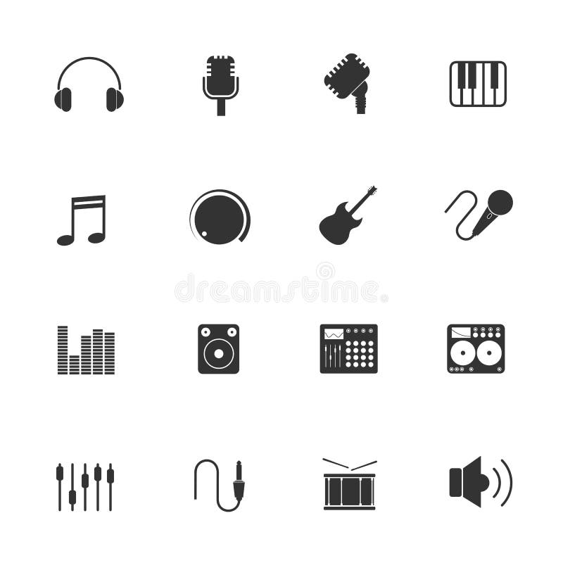 Music Icons. stock vector. Illustration of modern, note - 68055919