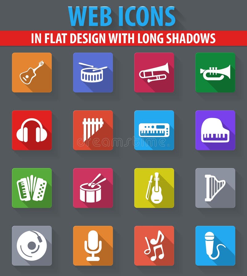 Music icons set stock vector. Illustration of design - 89080697