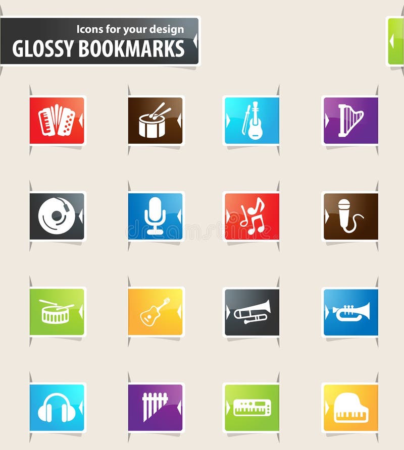 Music icons set stock vector. Illustration of record - 89119895