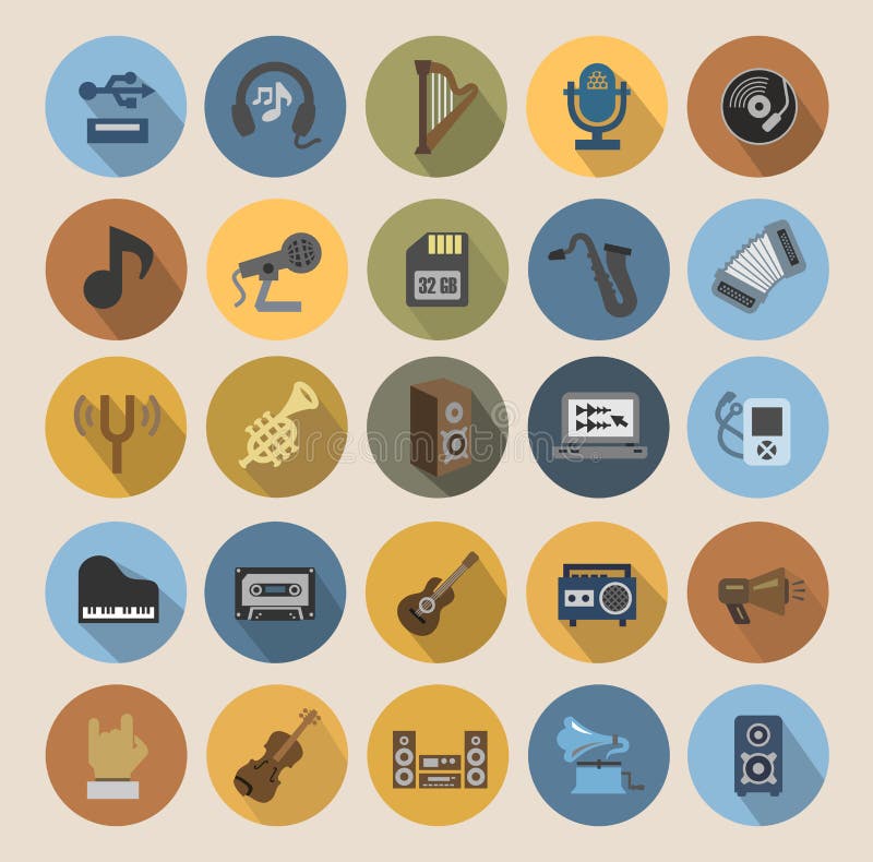 Music icons stock vector. Illustration of record, radio - 27652997