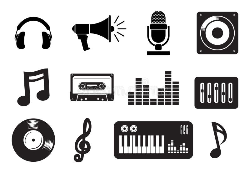 Music icons stock vector. Illustration of modern, creation - 47157246