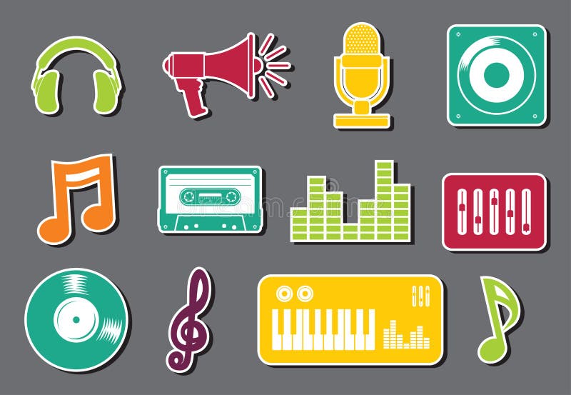 Music icons stock vector. Illustration of music, decor - 46210884