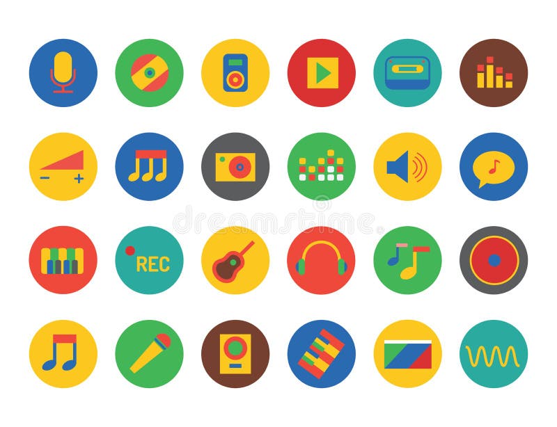 Music Icons Vector Set. Sound, Tools or Dj and Stock Vector ...