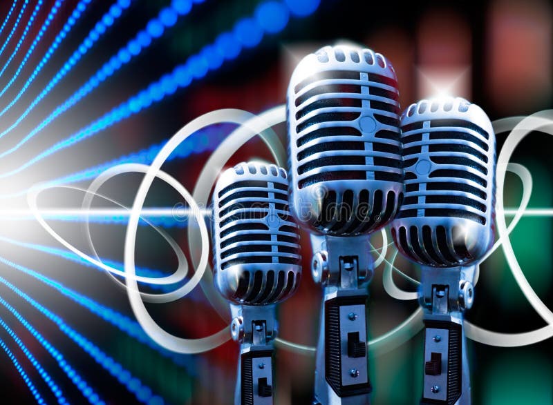 Audio Waves & Microphone Stock Photo - Image of closeup, record: 14394820