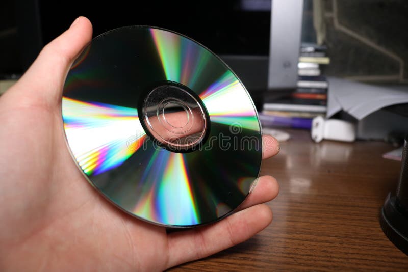 Holding Compact Disc in a Hand Stock Image - Image of information ...