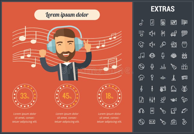 Music Infographic Template, Elements and Icons. Stock Vector ...