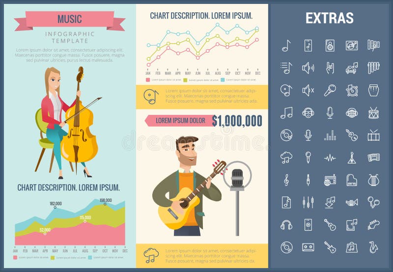 Music Infographic Template, Elements and Icons. Stock Vector ...
