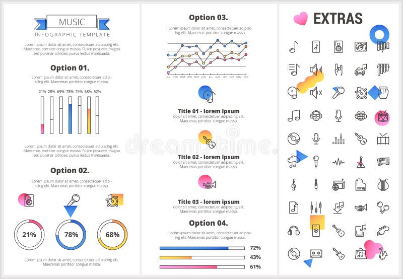 Music Infographic Template, Elements and Icons. Stock Vector ...