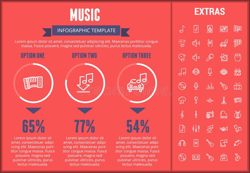 Music Infographic Template, Elements and Icons. Stock Vector ...