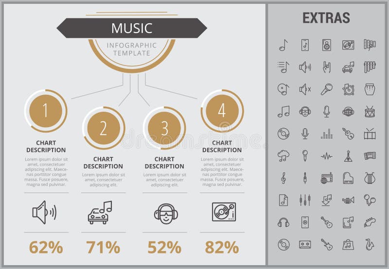 Music Infographic Template, Elements and Icons. Stock Vector ...