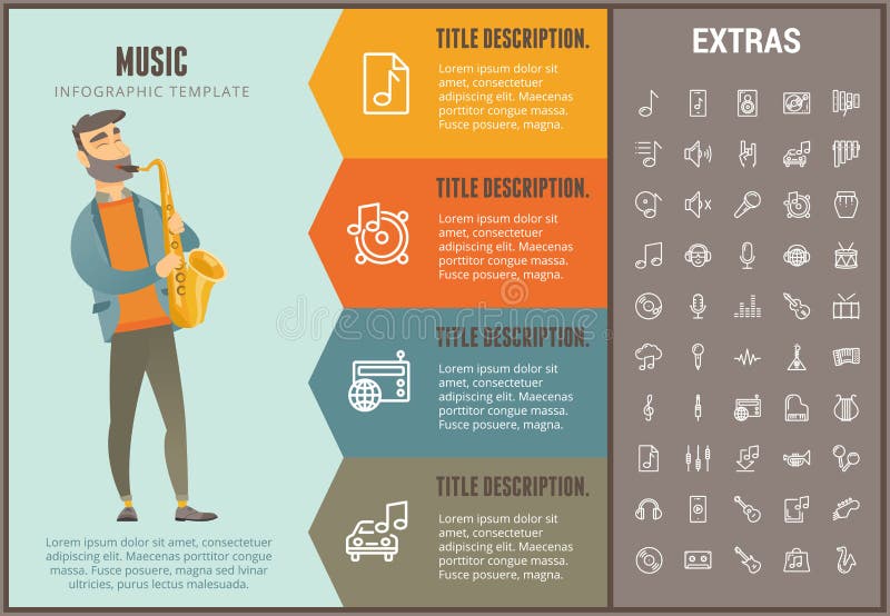 Music Infographic Template, Elements and Icons. Stock Vector ...