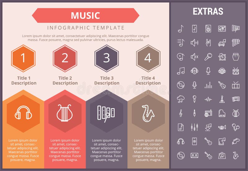 Music Infographic Template, Elements and Icons. Stock Vector ...