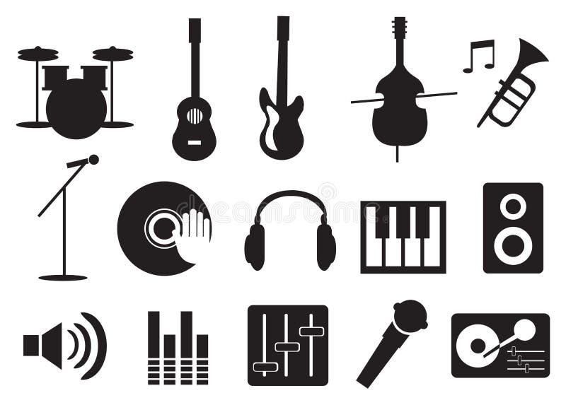 Music Instrument and Tools Icons Stock Vector - Illustration of control ...