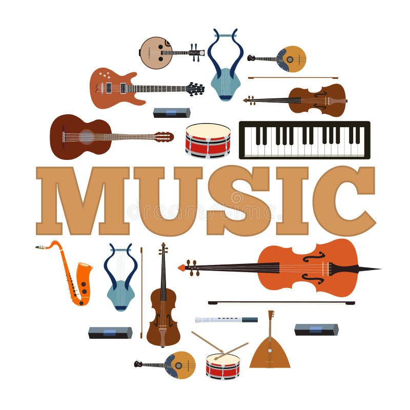Music Instruments Circle Infographics Template Concept. Icons Design ...