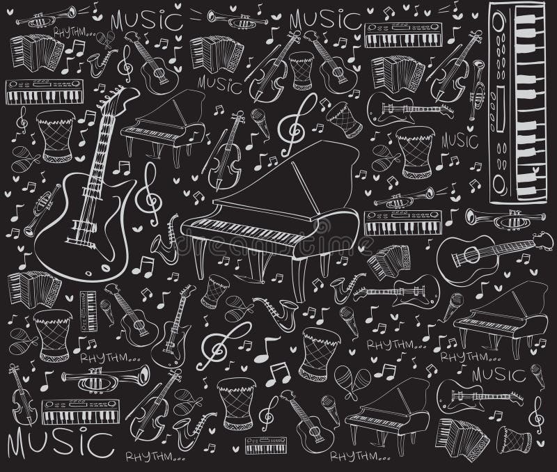 Sketchy Doodle Set Treble Clef and Other Music Symbols Stock Vector ...