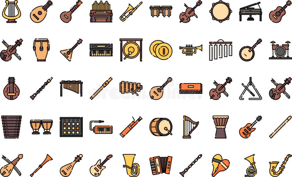 Music Instruments Icons High-Quality Vector Icons Collection with ...