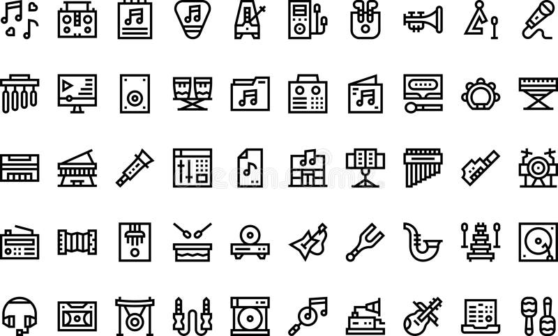 Music Instruments Icons High-Quality Vector Icons Collection with ...
