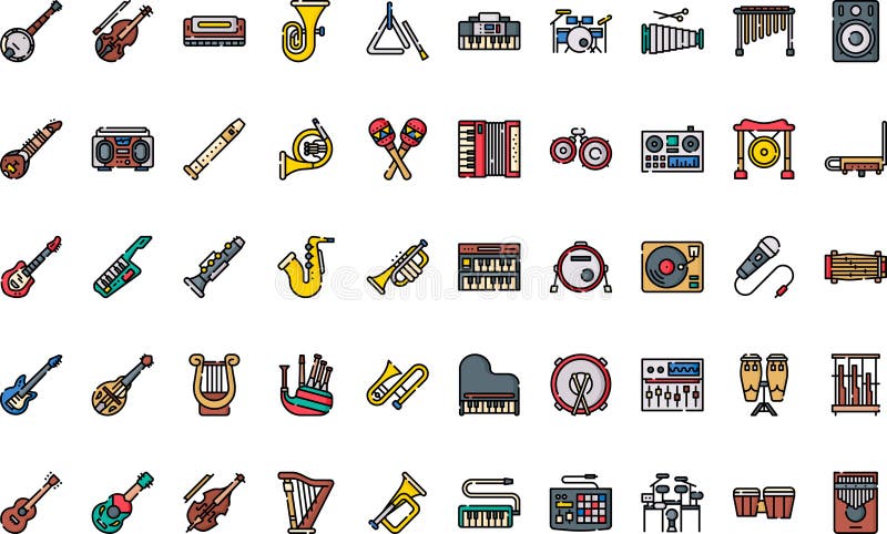 Music Instruments Icons High-Quality Vector Icons Collection with ...