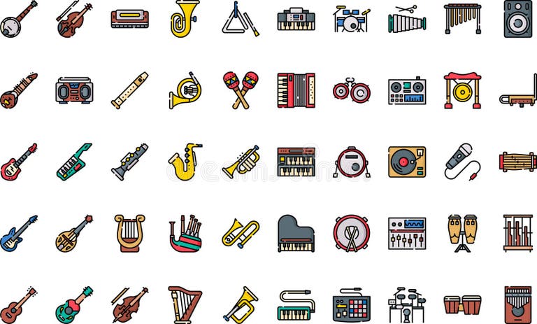 Music Instruments Icons High-Quality Vector Icons Collection with ...