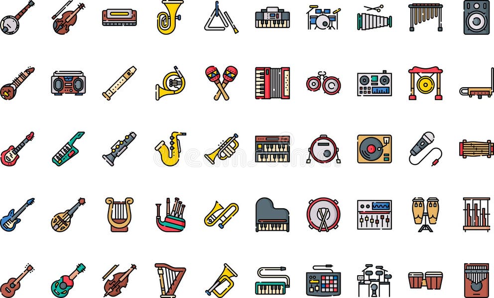 Music Instruments Icons High-Quality Vector Icons Collection with ...
