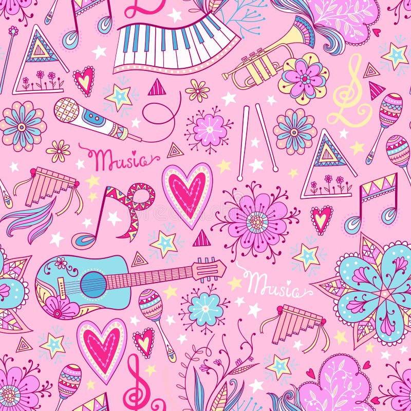 Music Vector Seamless Repeat Pattern Stock Vector - Illustration of ...