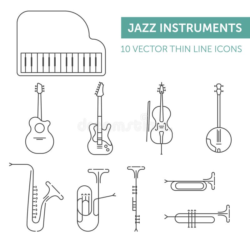 Music Instruments Thin Line Icons Stock Illustrations – 757 Music ...