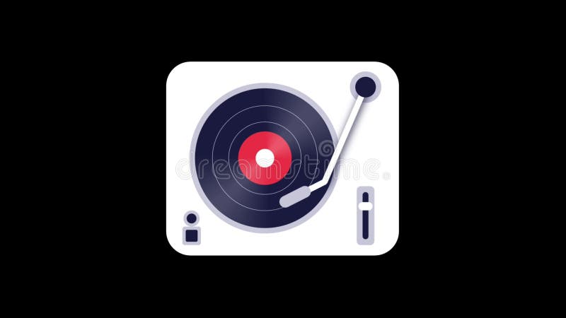 Music Interface a Pristine White Turntable Rests Atop a Black Vinyl ...