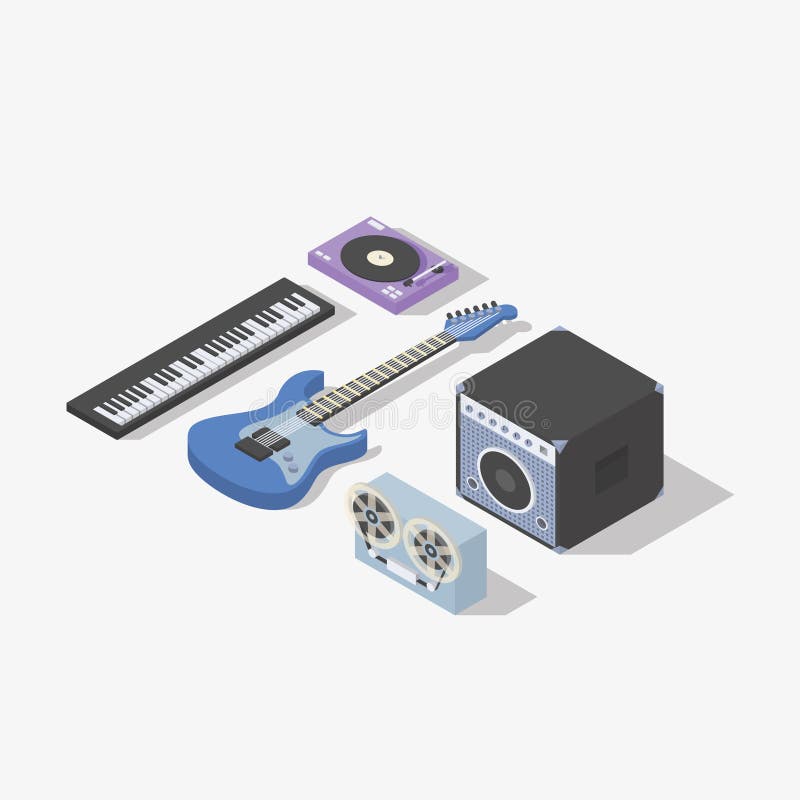 Music Isometric Concept Vector Illustration Stock Vector - Illustration ...